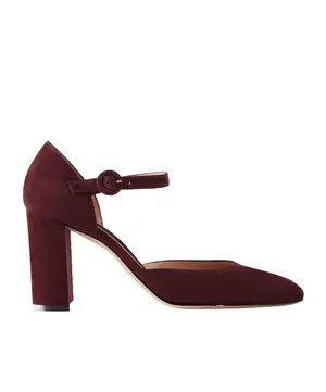 GIANVITO ROSSI Suede Mary Jane High Heels - Brown