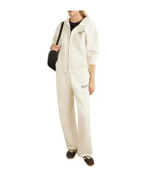 SPORTY  RICH Sporty & Rich Embroidered Cotton-fleece Hoodie