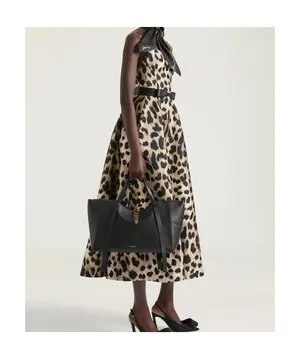 Givenchy Sliced Long Dress In Leopard Jacquard
