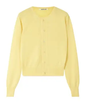 Auralee Cashmere Cardigan - Light Yellow
