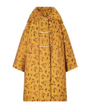 Dries Van Noten Hooded Padded Floral-jacquard Long Jacket