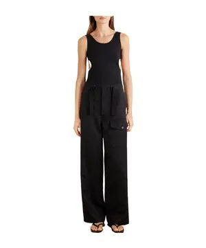 Auralee Cutout Ribbed-knit Jersey Tank