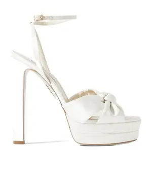 AQUAZZURA Knotted Satin Platform Sandals - No