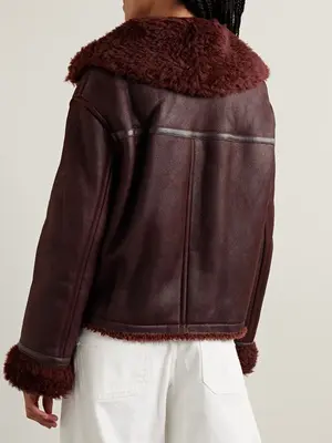YVES SALOMON Shearling-trimmed Leather Jacket