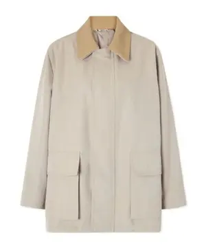 Auralee Leather-trimmed Wool-canvas Jacket