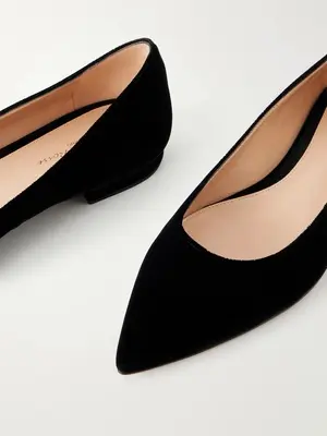 GIANVITO ROSSI Velvet Ballet Flats