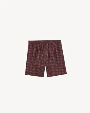 Saint Laurent Shorts In Hexagon Silk Twill