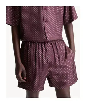 Saint Laurent Shorts In Hexagon Silk Twill