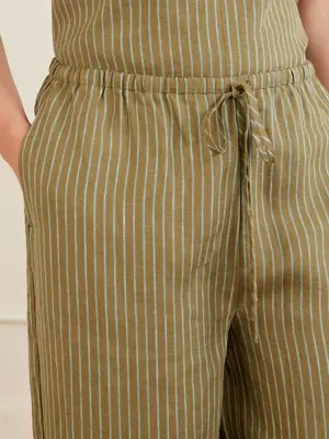 Staud Mateo Striped Wide-leg Pants
