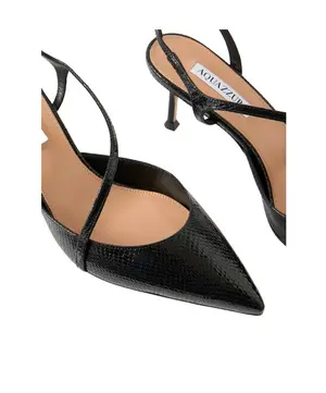 AQUAZZURA Snake-effect Leather Slingback Pumps