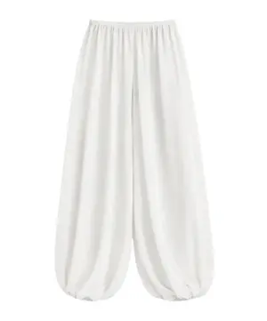 THE FRANKIE SHOP Sheer Gathered Hem Trousers - White