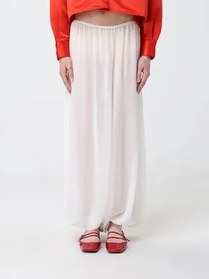 THE FRANKIE SHOP Sheer Gathered Hem Trousers - White