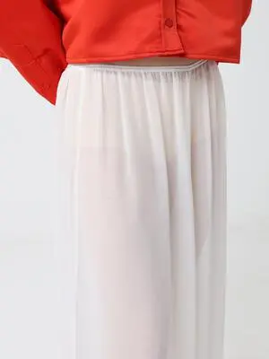 THE FRANKIE SHOP Sheer Gathered Hem Trousers - White