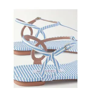 AQUAZZURA Almost Bare Striped Leather Sandals