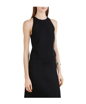 Carolina Herrera Cropped Ribbed-knit Jersey Tank