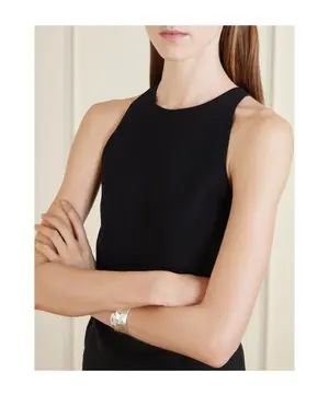 Carolina Herrera Cropped Ribbed-knit Jersey Tank
