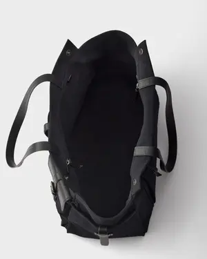 Prada Route Canvas And Leather Tote Bag