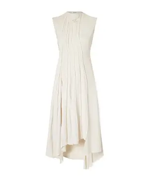 Victoria Beckham Pleated Cady Midi Dress