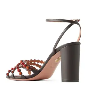 AQUAZZURA Embellished Leather Sandals