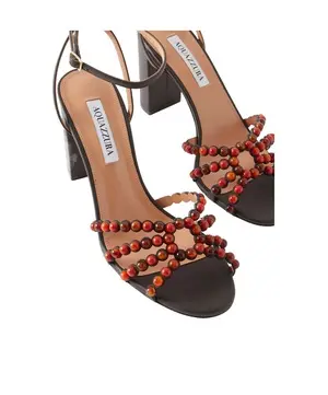 AQUAZZURA Embellished Leather Sandals