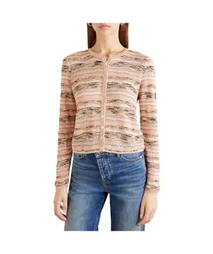 Ulla Johnson Striped Pointelle-knit Cardigan - No