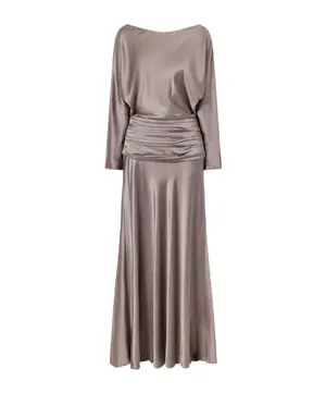 Staud Satin Long-sleeve Maxi Dress