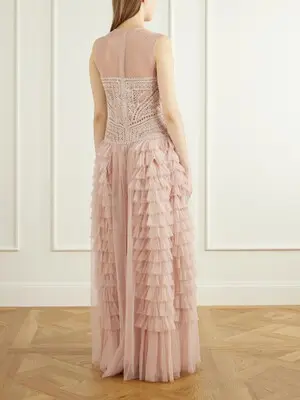 Ulla Johnson Crochet And Tulle Gown