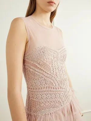 Ulla Johnson Crochet And Tulle Gown