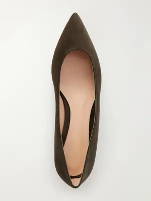 GIANVITO ROSSI Suede Ballet Flats - Black