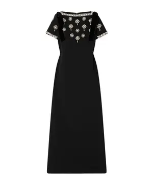 Carolina Herrera Embellished Crepe Gown