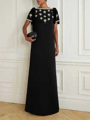 Carolina Herrera Embellished Crepe Gown