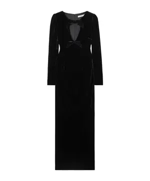 Alessandra Rich Velvet Dress With Openwork Bow Decoration