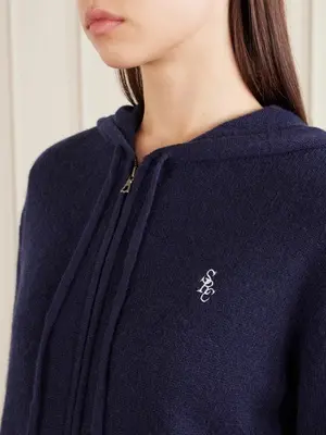 SPORTY  RICH Sporty & Rich Embroidered Cashmere And Wool Blend Cardigan