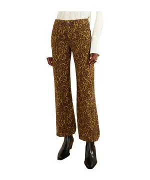 R13 Cropped Animal-print Flare Jeans