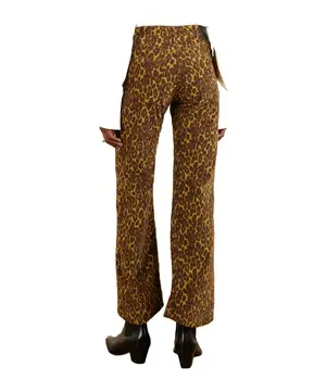 R13 Cropped Animal-print Flare Jeans