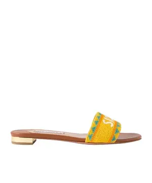 AQUAZZURA Single Strap Flat Slide Sandals
