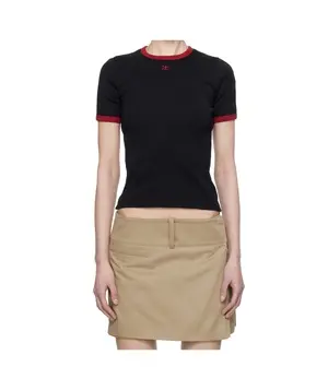 COURREGES Heritage Crewneck T-shirt With Logo Patch