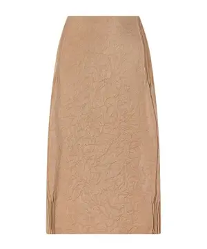 Tory Burch Crinkled-satin Skirt - Brown