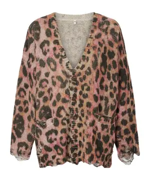 R13 Leopard-print Cardigan - Brown