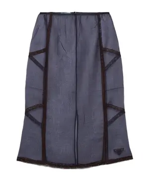 Prada Organza Intarsia Underskirt - Navy