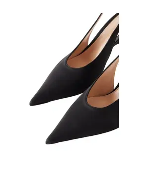GIANVITO ROSSI Satin Pointed Slingback Pumps