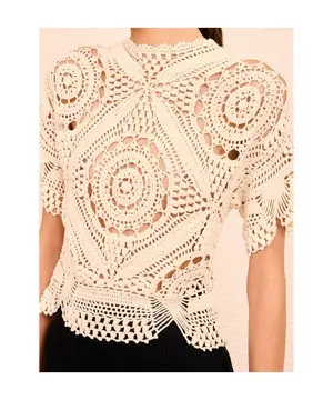 Ulla Johnson Hand-crocheted Short-sleeve Top