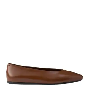 Prada Brushed Leather Ballerinas