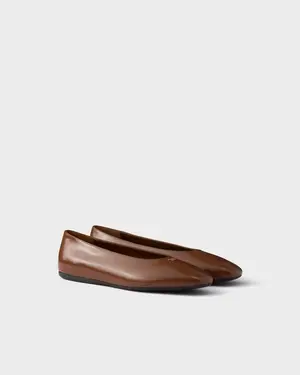 Prada Brushed Leather Ballerinas