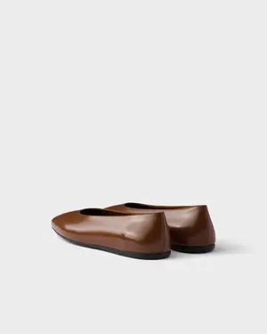 Prada Brushed Leather Ballerinas