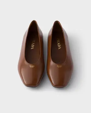 Prada Brushed Leather Ballerinas