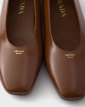 Prada Brushed Leather Ballerinas