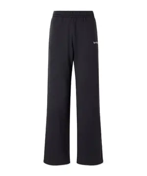 SPORTY  RICH Sporty & Rich Embroidered Cotton Wide-leg Pants