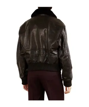 Victoria Beckham Aviator Shearling-trimmed Leather Jacket