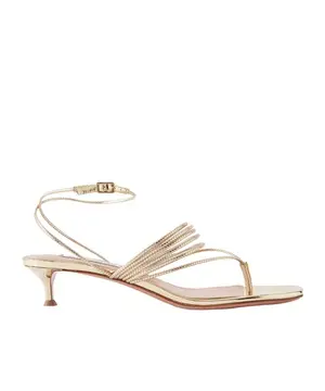 AQUAZZURA Solare 30 Metallic Leather Sandals
